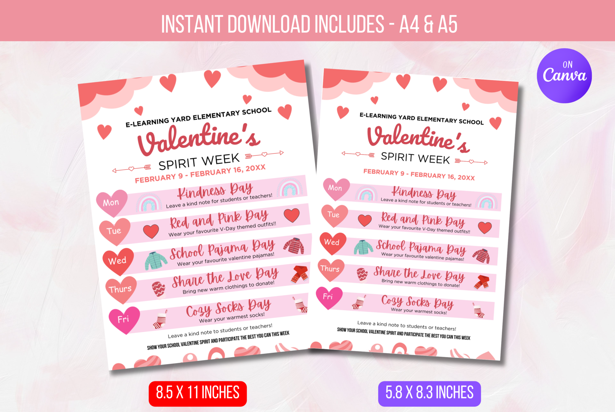 School Valentine's Spirit Week - Elearning Yard
