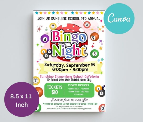 Editable Bingo Night Fundraiser Flyer - Elearning Yard