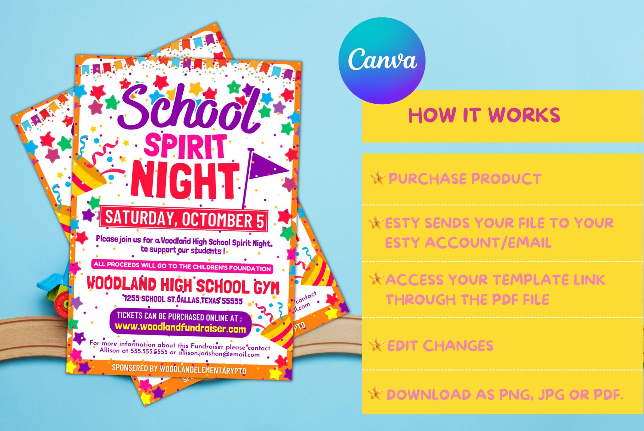 Editable School Spirit Night Flyer - Elearning Yard