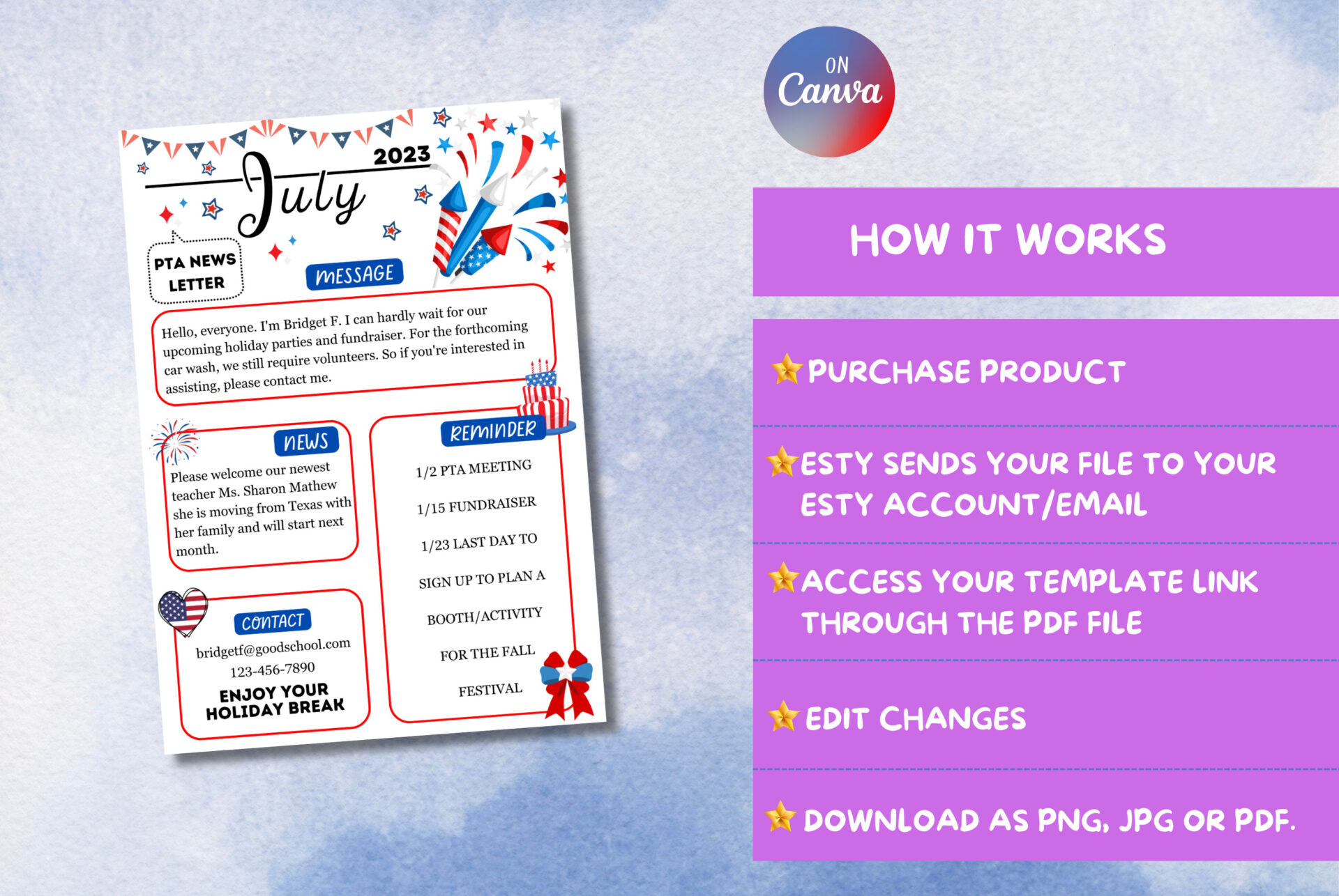 Editable July Newsletter Template - Elearning Yard